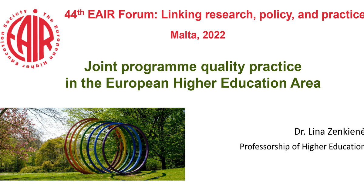 EAIR Annual Forum 2022 - HdHf - TU Dortmund
